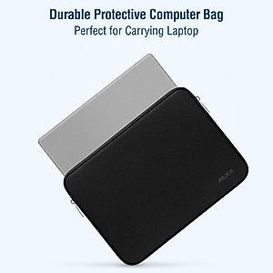 MOSISO Laptop Sleeve Compatible with MacBook Air/Pro, 13-13.3 inch Notebook, Compatible with MacBook Pro 14 inch 2023-2021 A2779 M2 A2442 M1, Neoprene Bag with Small Case, Black
