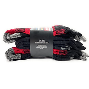 Dickies Genuine Men’s 3-Pairs Steel Toe Crew Performance Thermals Socks, Wool Blend , Multicolor (Red, Black & Gray) Pack of 1