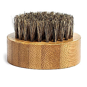 GranNaturals Boar Bristle Mustache & Beard Hair Brush - Men's Hand Size Hairbrush for Grooming Fine, Thin, and Normal Hair and Facial Hair