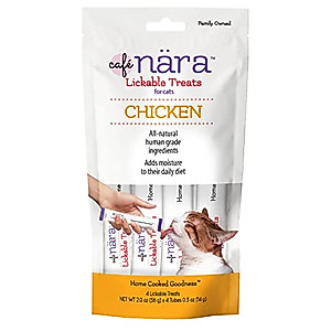 Café Nara Chicken Flavored Lickable Treats for Cats (Pack of 4-14g Tubes, 56 g/2 oz)