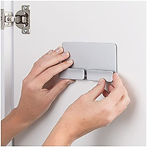 mDesign Metal Hanging Shelf-Adhesive Kitchen Storage Organizer Basket Bin - For Bags, Tin Foil, Wax Paper, Saran Wrap - Hardware Included, Solid Steel, 2 Pack - Chrome