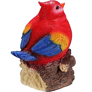 FPlife Technology Solar Bird Lights Fake Bird Decoy Statue Lamp Outdoor Garden Yard Patio Decor Lights-Bird Night Warm Light (Red Bird)