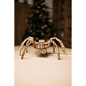 Wood Trick Mechanical Spider 3D Wooden Puzzle - Runs up to 7 feet - Wooden Model Kit for Adults and Kids to Build
