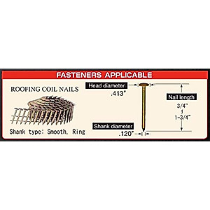 MAX USA CORP SuperRoofer CN445R3 Roofing Coil Nailer up to 1-3/4"