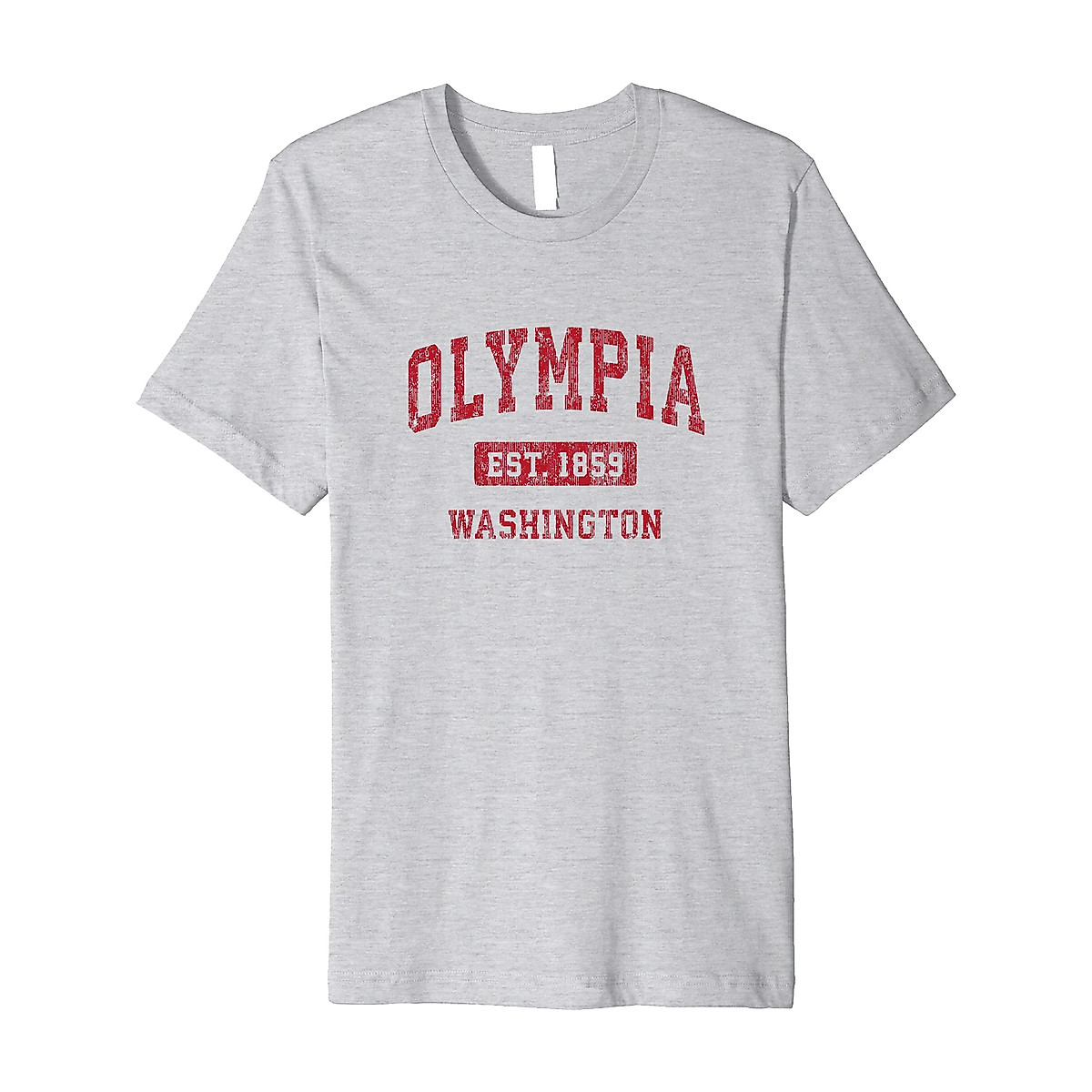 Mens Olympia Washington WA Vintage Sports Design Red Design Premium T-Shirt