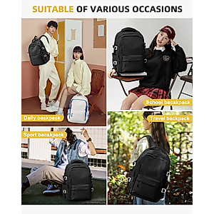 Lightweight Backpack for Women, Large Laptop Travel Backpack Casual Daypack College Bag Rucksack for Men. Black