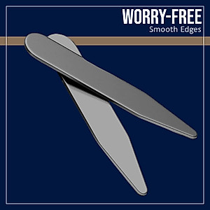 Quality Stays 8 Collar Stays for Men's Dress Shirts - Metal Dress Shirt Collar Inserts in 2 Sizes - Metal Collar Stays for Men in Tube Collar Stay Holder (2" & 2.5")