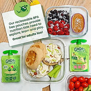 GoGo squeeZ Fruit on the Go Variety Pack, Apple, Mango Guava & Pineapple Passionfruit, 3.2 oz (Pack of 20), Unsweetened Snacks for Kids, No Gluten, Nut Dairy, Recloseable Cap, BPA Free Pouches