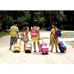 yodo Zoo 3-Way Kids Suitcase Luggage or Toddler Rolling Backpack with wheels, Medium Owl