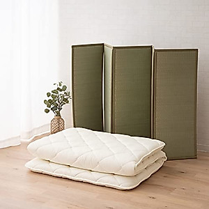 EMOOR Japanese Traditional Tatami Mat Twin-XL, Natural (Undyed), Made in Japan Tatami Floor Mats