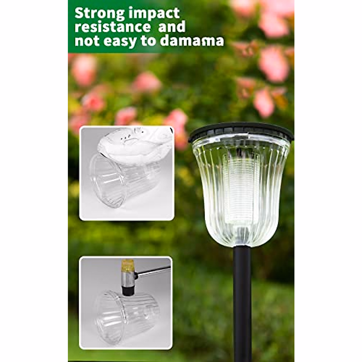 JSOT 200 Lumens Solar Pathway Lights,4 Pack Solar Outdoor Landscape Path Lights Waterproof,Bright Solar Driveway Lights,IP65 Long Last LED Solar Walkway Light for Garden,Lawn,Path.(Warm/White Light)