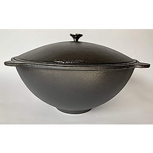 MangalGrills Kazan Cast Iron Cauldron Qazan Qozon Caldero Kadai Plov Pilaf Shorpa Uzbek Wok (15L-4Gal)