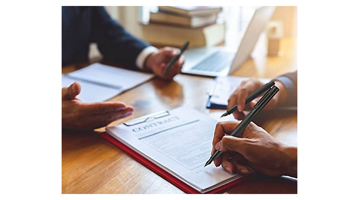 Asvine Matte Black Fountain Pen - Extra Fine Nib & Gift Set