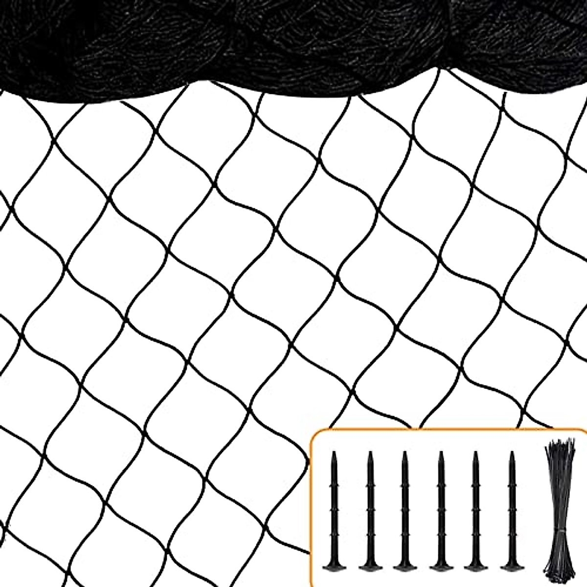 Bird Netting 25'x50' with 2.4" Square Mesh Garden Netting Bird Net for Chicken Coop, Poultry Netting Heavy Duty Nylon Netting for Garden, Aviary, Pests, Deer Fence Chicken Netting Fruit Tree Netting