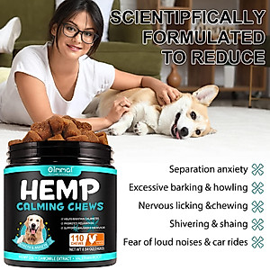 PLSHSBSE Hemp Calming Chews for Dogs, 110PCS Calming Treats for Dogs Anxiety Relief, Advanced Dog Calming Chews, Sleep Aids for Dogs Traval-Thunderstorm-Seperations (Chicken Flavor)