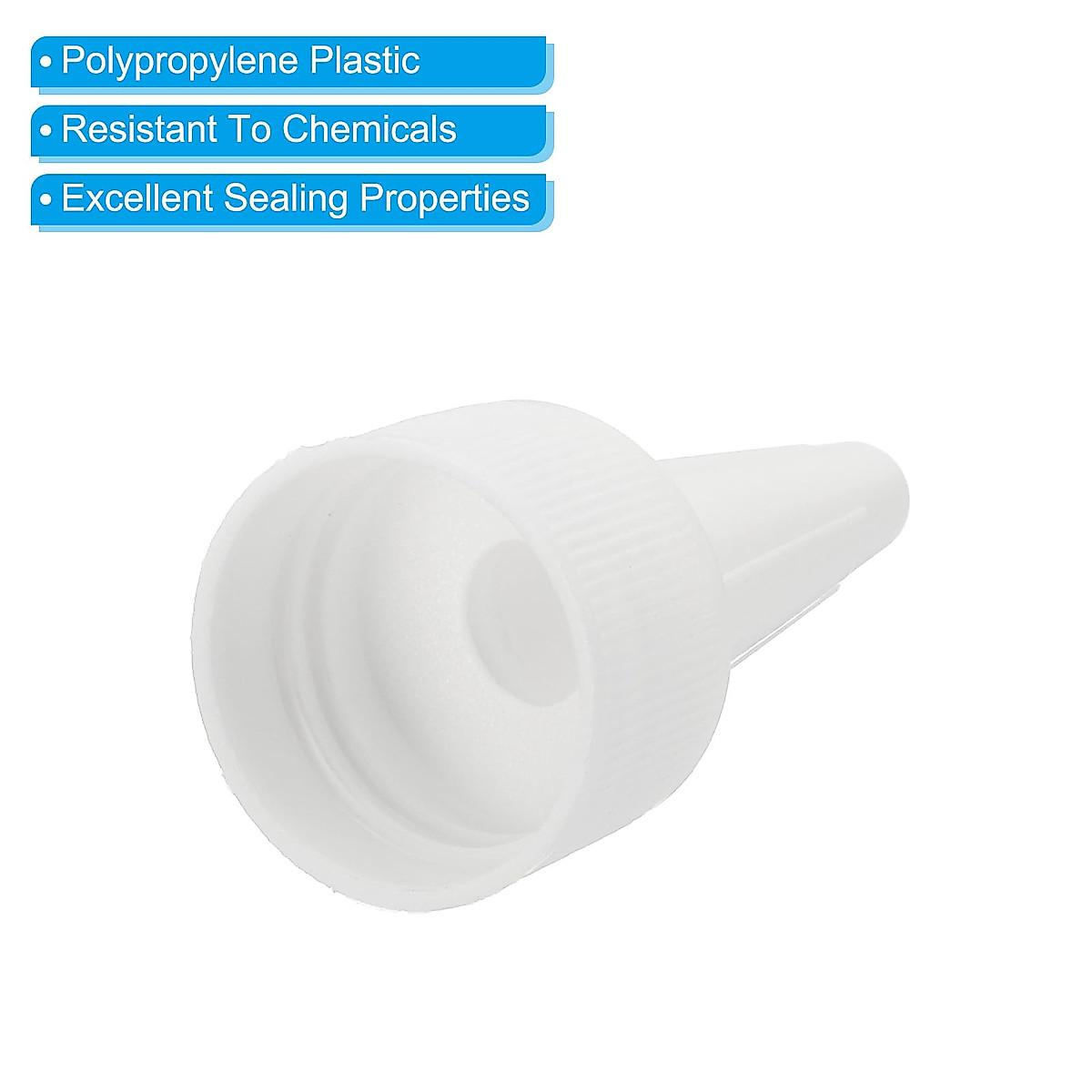 PATIKIL Twist Bottle Caps, 24Pcs 24/410 Squeeze Bottle Cap Replacement Caps for Glue Dispensing Bottles Dispensing Caps Paint Bottles, White