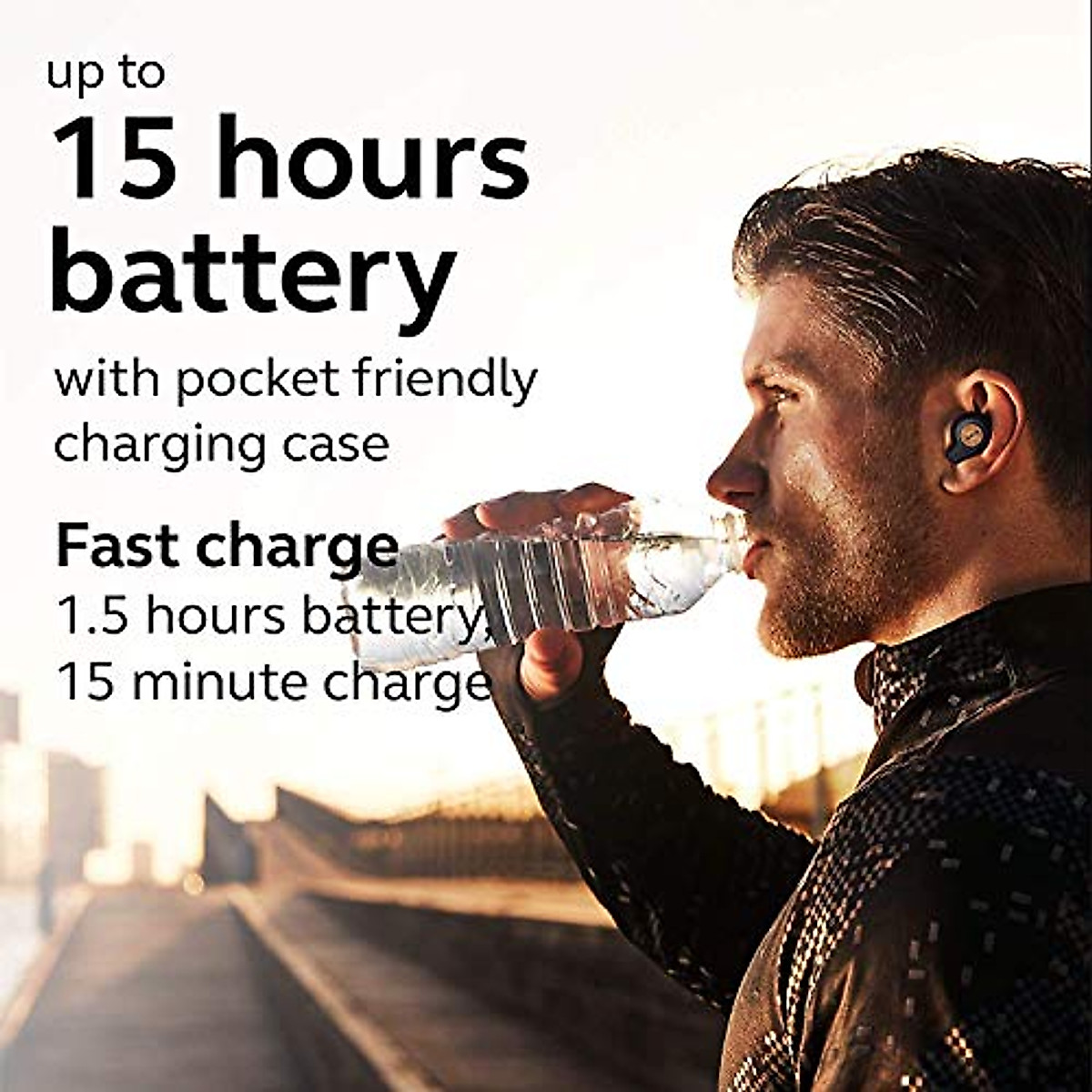 Jabra Elite Active 65t Earbuds – True Wireless Earbuds with Charging Case, Bluetooth Earbuds with a Secure Fit and Superior Sound, Long Battery Life and More (Renewed) (Titanium Black)