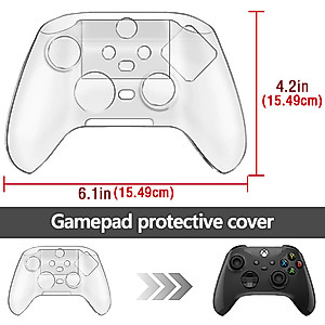 Hard Protective Case for Xbox Series S Controller, Xbox Console Transparent Skin Housing Clear Crystal Case, Controller Protective Cover Handle Shell, for Xbox Series X / S Controller