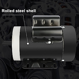 2HP Electric Motor 3450 RPM General Purpose Single Phase Motor 56C Frame 115V/230V 5/8" Shaft Diameter Rolled Steel Shell TEFC 60HZ