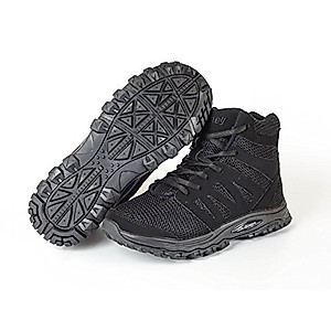 MT. EMEY 9315 Lady's Athletic Comfort Walking Lace High Top Shoes Black
