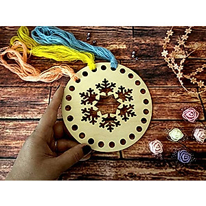 Basket bottom 6 inch 15 cm small Ornament. Wooden Cross Stitch Yarn Holder organizer base