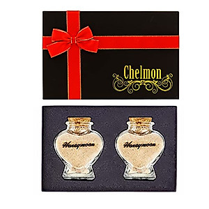 Chelmon Honeymoon Sand Keepsake Jar Mr and Mrs Gifts Bridal Shower Unique Gifts Honeymoon and Wedding Gifts Engagement Gifts for Couples Bride and Groom