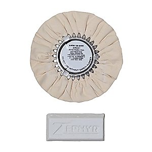 Zephyr Products AWW58-8WB White 8" Airway Buffing Wheel with 1 LB White Bar Final Finish, 1 Pack