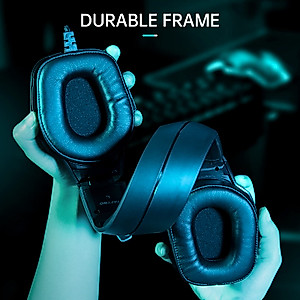 Tatybo New Gaming Headset for PC PS4 PS5 Xbox One Switch, Stereo PS4 Headset with 90° Rotatable Earpads, Noise-Cancelling Mic