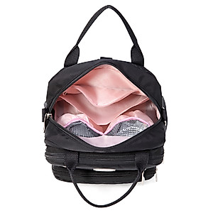 Small Waterproof Diaper Bag Tote Messenger Backpack-Black