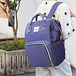 Ramhorn Diaper Bag Backpack Multifunctional Travel Back Pack Maternity Baby Changing Bags Waterproof Large Capacity For Baby Care Dark blue