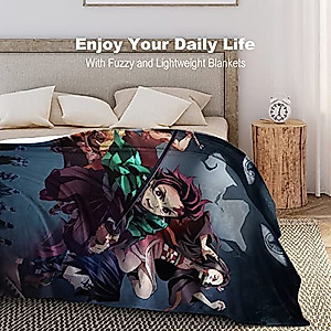 Warce Glosen Unisex Anime Throw Blanket Flannel Fleece Blankets for Bedding Couch Sofa Living Room Throws All Season 50"X40"