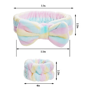 hoyuwak 12 Pcs Spa Headband Wristband for Washing Face, Skincare Hairbands and Wrist Bands Set for Women Girls Facial Makeup Face Washing Bath Sleepover Party Supplies