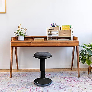 ECR4Kids Sitwell Wobble Stool with Cushion, Adjustable Height, Active Seating, Black