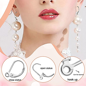 TOAOB 8pcs 925 Sterling Silver Leverback French Earring Hooks Hypoallergenic Dangle Earwire Findings 16x9mm for Jewelry Making