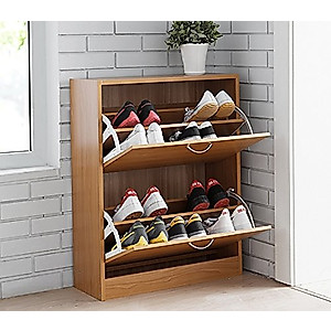 Yak About It Double Door Shoe Cabinet - Beech