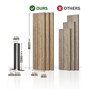 Sapowerntus Wood Floating Shelves Bathroom Wall Mounted, 24 Inch Light Rustic Farmhouse Narrow Shelf Storage, Bedroom Living Room Kitchen Office Display Decor with U Metal Brackets Set of 3