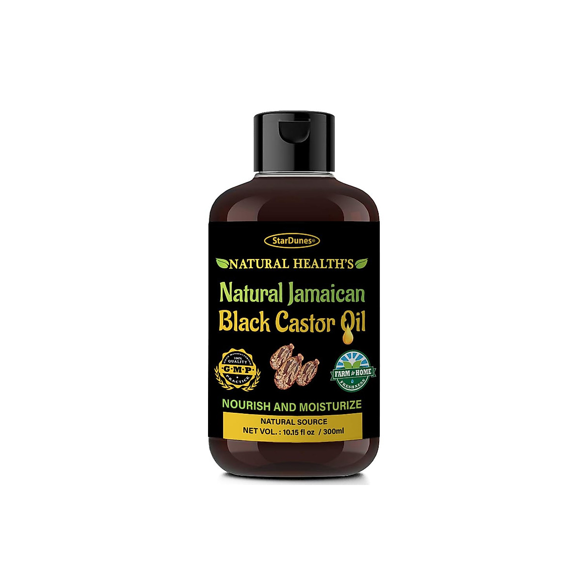Jamaican Black Castor Oil (10.15 fl oz) - 100% Pure for Hair, Eyelash & Eyebrow Growth, Hair Loss Prevention Serum