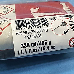 Hilti Injectable Mortar Epoxy adh RE 500-V3 - 11.1 Oz Cartridge - 2123401