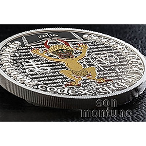 CODEX GIGAS - The Devil's Bible 1 Oz Silver Proof Coin in Box with Certificate of Authenticity"The Dark Side Series" - 2016 Equatorial Guinea 1000 Francs