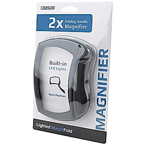 Carson LED Lighted Magnifold 2x Power Rectangular Magnifier For Reading, Inspection, Low Vision, Hobby and Crafts (MJ-50)