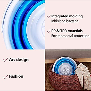 Portable Mini Foldable Washing Machine with Turbo Compact Ultrasonic Washer, Folding laundry Lazy Magic Tub USB Powered Lightweight Washer for Home Travel Dormitory Apartment