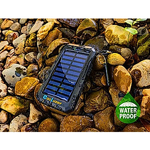 Solar Charger Power Bank 36800mah with 18W PD 5V*3.1A Fast Charging, QC3.0 Portable Charger Solar Power Bank,IP67 Waterproof Camping Gear Accessory for Outdoor (Black)