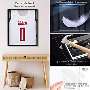 1DOT2 16x20 Large Shadow Box Frame, Jersey Frame Display Case with Grade A Natural Pine Wood Acrylic Front and Metal Hanger Shadowbox Frame Display Depth of 1",Black
