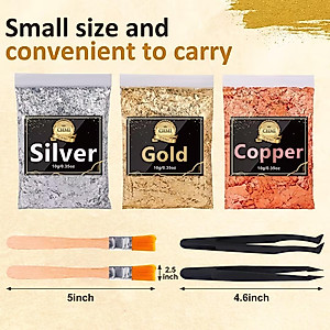 CHMI Gold Foil Flakes for Resin -15g, Jewelry Making, Imitation Gold Foil Flakes Metallic Leaf for Nails, Painting, Crafts, Slime and Resin Jewelry Making (Gold, Silver, Copper Colors)