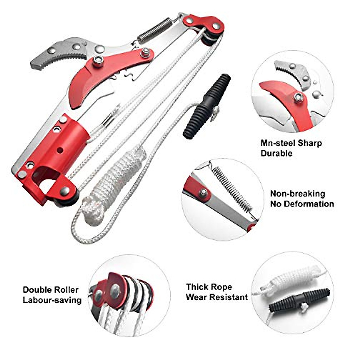 Sharp Garden Tree Pruning Saw and Pruner Head,Yenghome Tree Pruner Fruit Picker Harvester Pole Saw Tree Trimming Clipper Tool (Without Pole)