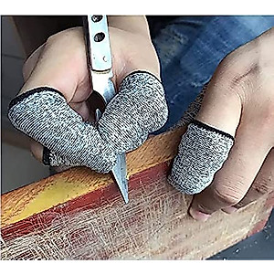 12 PCS Cut Resistant Finger Cots Protector Finger Sleeve Protectors Reusable Finger Covers Finger Protection Cots for Kitchen, Work, Sculpture, Anti-Slip, Reusable