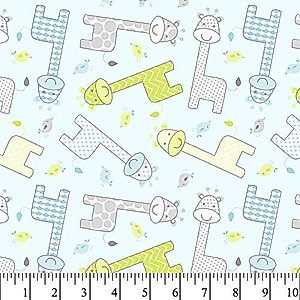 Baby Giraffes Flannel Fabric, 1.5 Yard PRECUTS