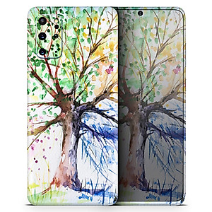 DesignSkinz Watercolor Vivid Tree Protective Vinyl Decal Wrap Skin Cover Compatible with The Samsung Galaxy S20 (Screen Trim & Back Glass Skin)