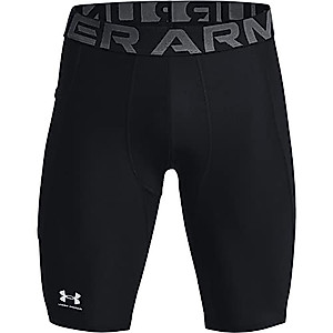 Under Armour Men's HeatGear Pocket Long Shorts , Black (001)/Pitch Gray , Medium