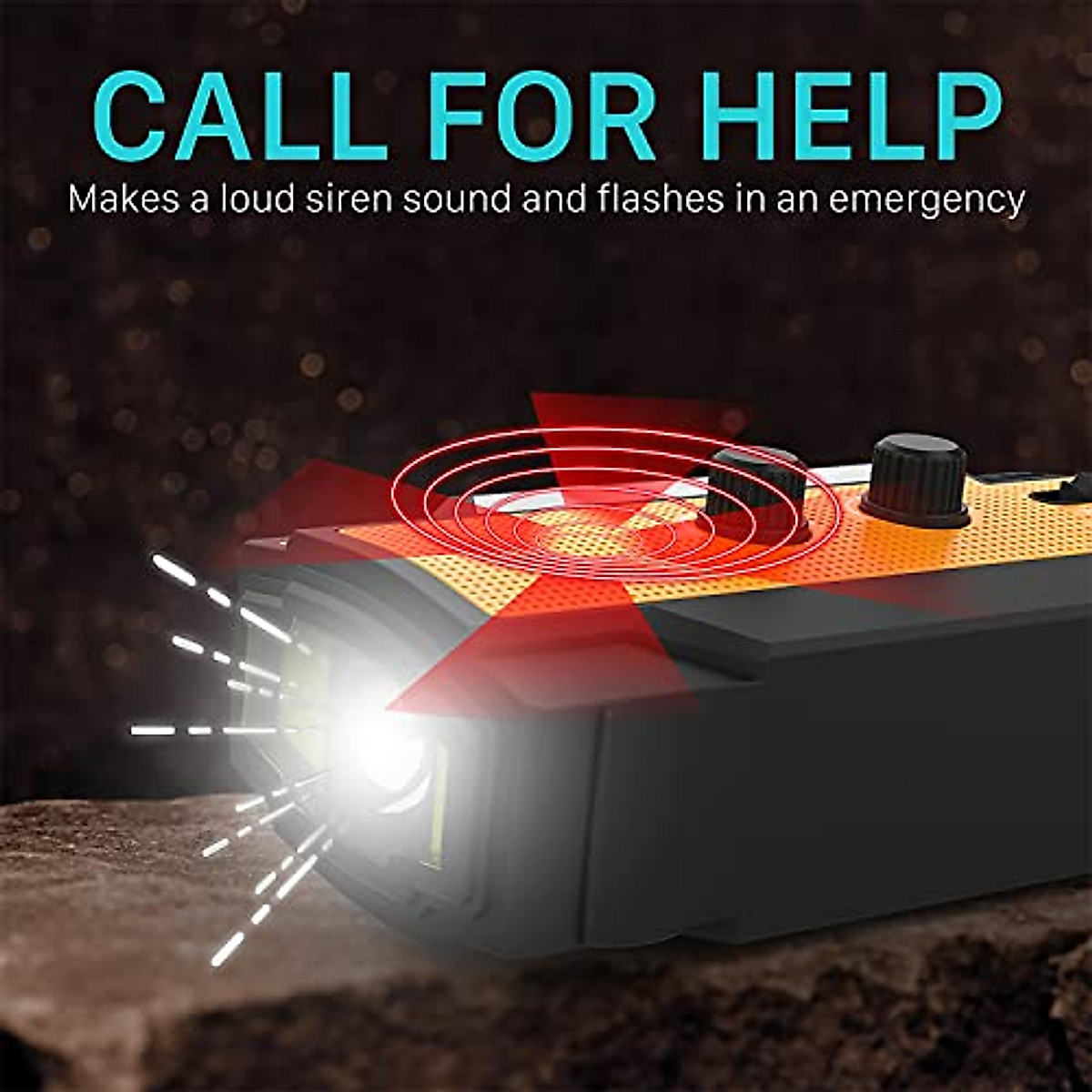 FosPower 4000mAh NOAA Emergency Weather Radio (Model A3) Portable Power Bank, Solar Charging, Hand Crank & Battery Operated, SOS Alarm, Motion Sensor Setting, AM/FM & Flashlight for Outdoor Emergency